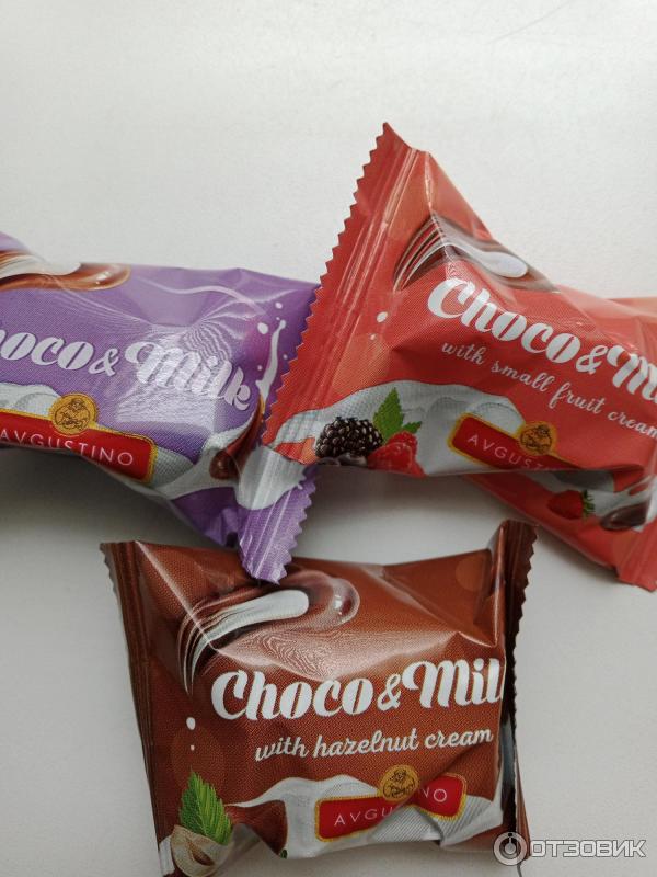 Отзыв о Конфеты Августино "Choco&milk" | Очень сладкие простенькие конфеты.
