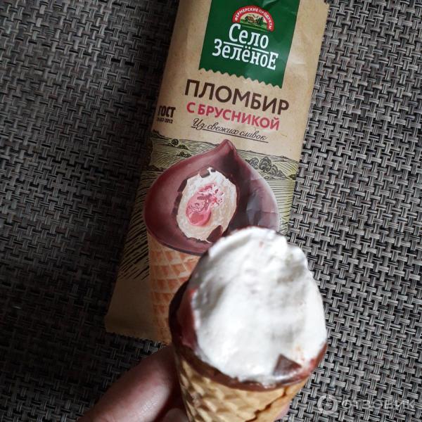 Отзыв о Мороженое Село Зеленое "Пломбир с брусникой" | Новинка с ...