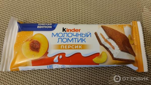 Отзыв о Пирожное бисквитное Kinder молочный ломтик "Персик" | Вкусно ...